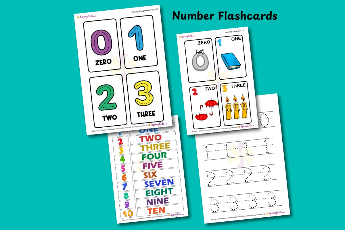 Number Flashcards 1–10 | Fun learning for Kids
